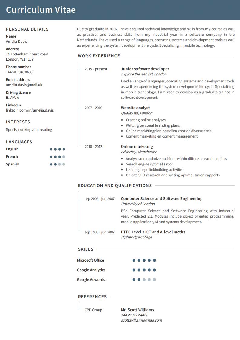Você quer criar um CV profissional? É rápido e fácil com o nosso útil ...