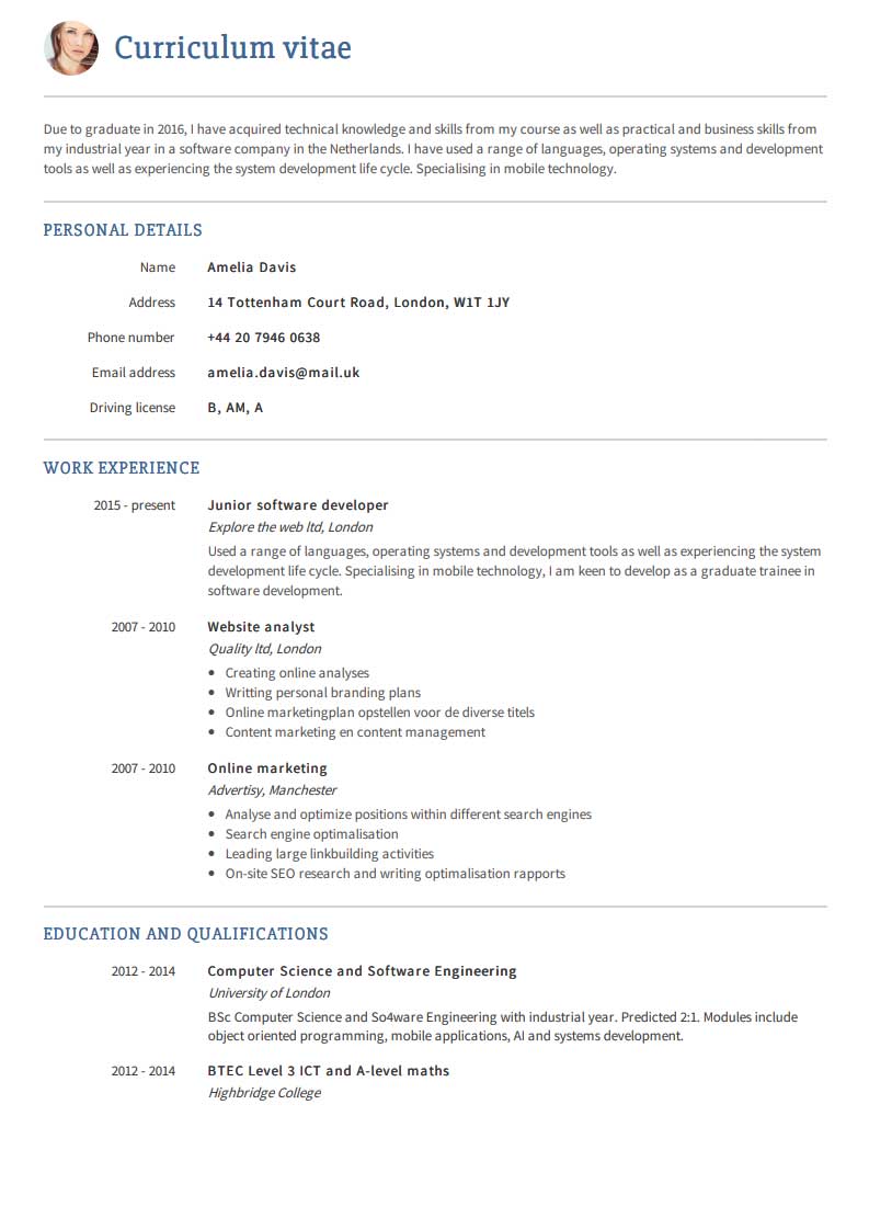 Exemplos de CV: use nossos modelos para formatar seu CV de forma ...
